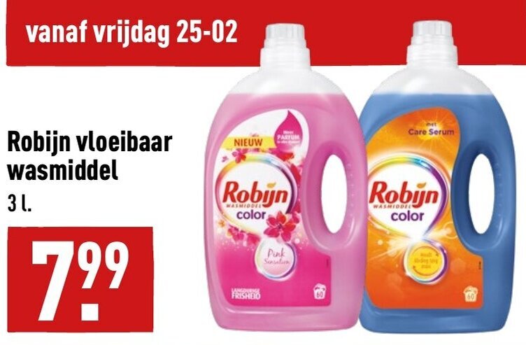 Robijn vloeibaar wasmiddel 3L aanbieding bij ALDI