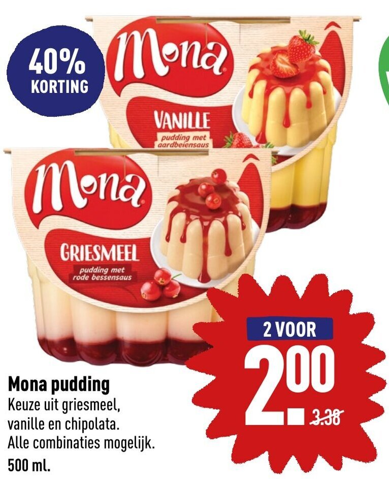 Mona pudding 500ml aanbieding bij ALDI