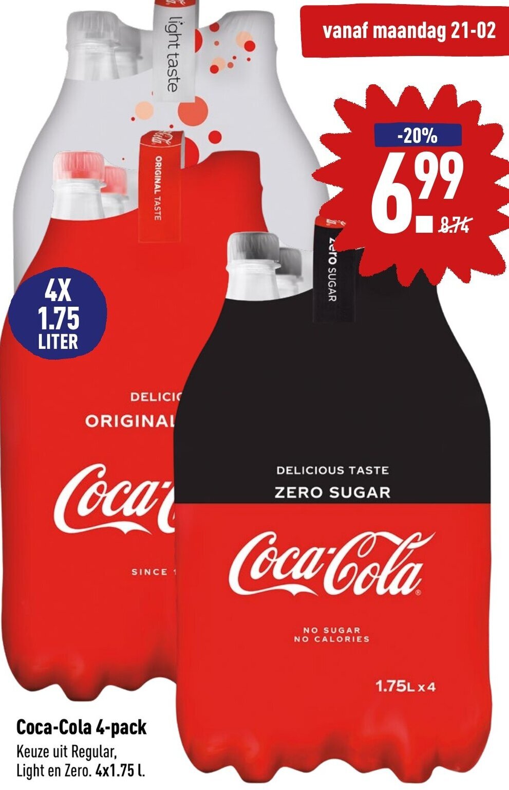 Coca-Cola 4-pack aanbieding bij ALDI