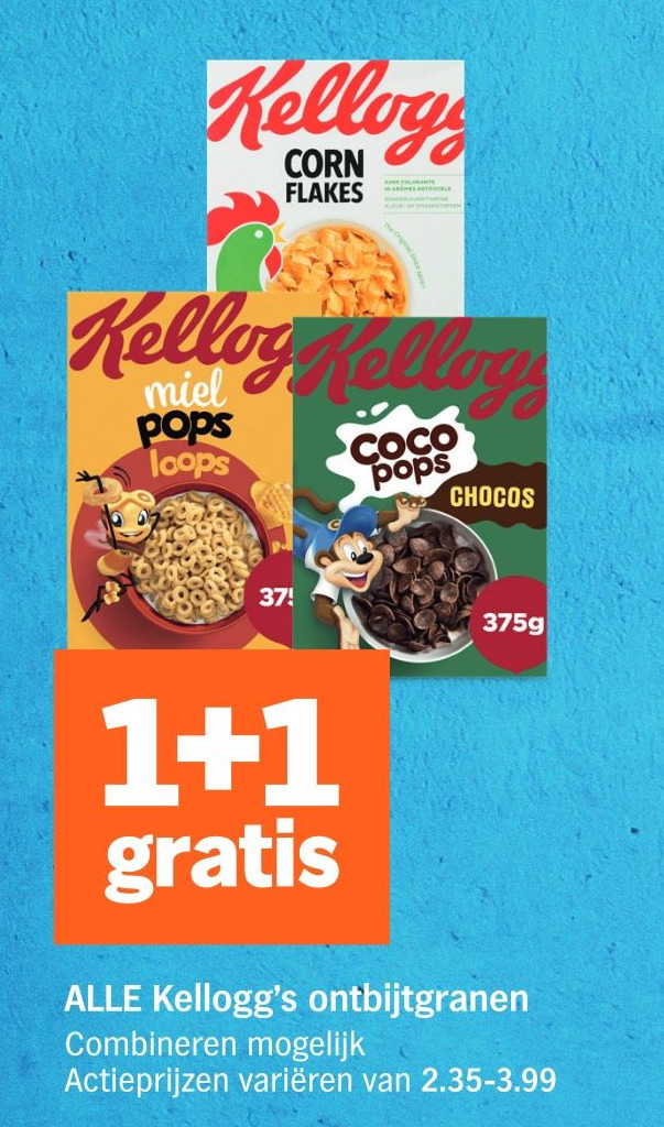 ALLE Kellogg's ontbijtgranen aanbieding bij Albert Heijn