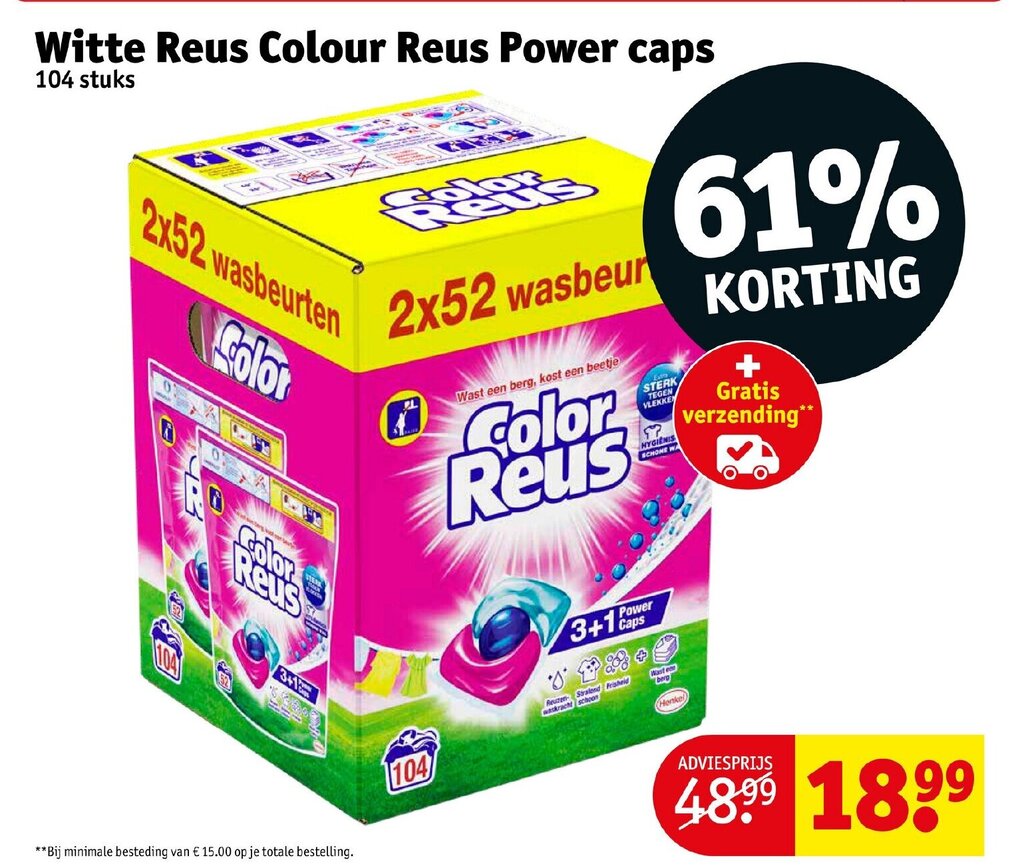 Witte Reus Colour Reus Power caps aanbieding bij Kruidvat