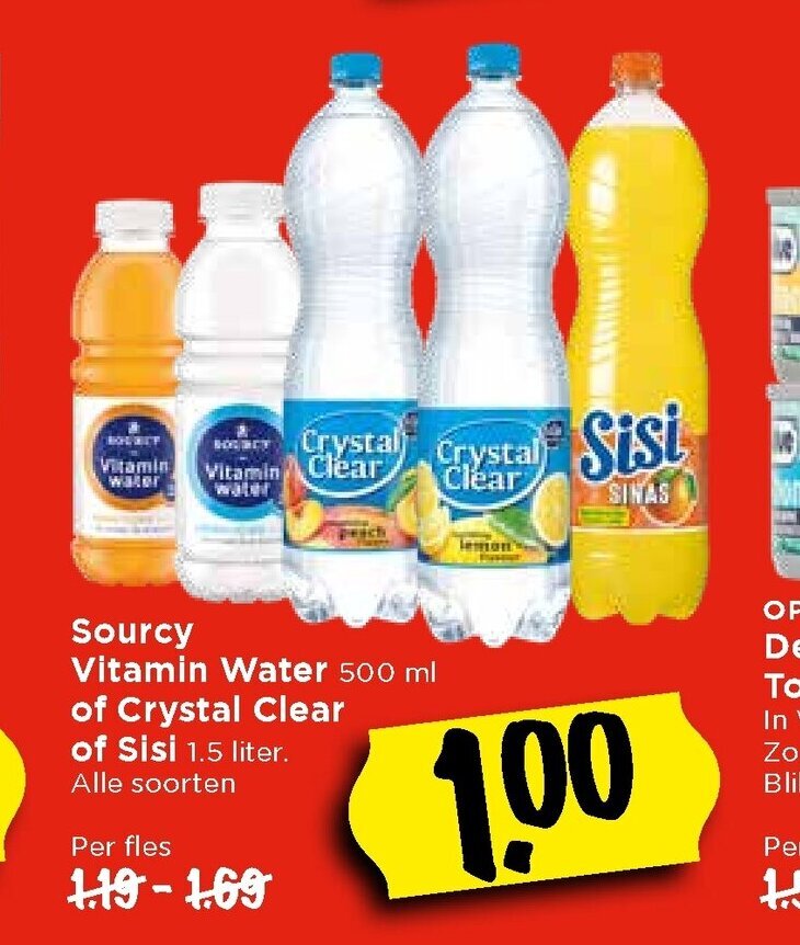Sourcy Vitamin Water 500 ml of Crystal Clear of Sisi 1.5 liter alle ...
