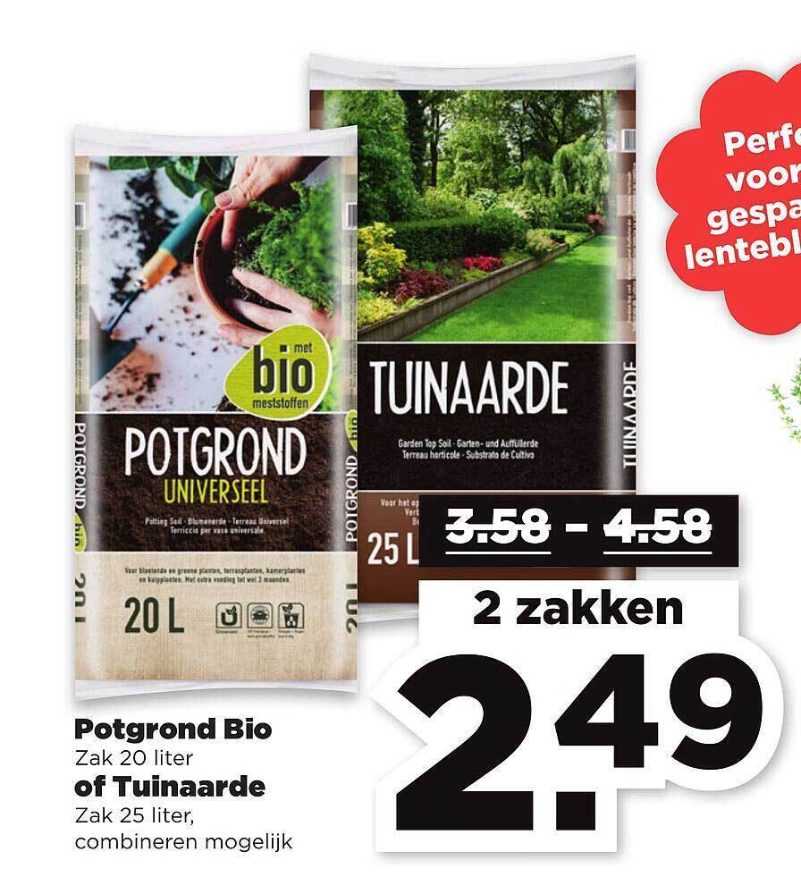 Potgrond bio of tuinaarde aanbieding bij PLUS