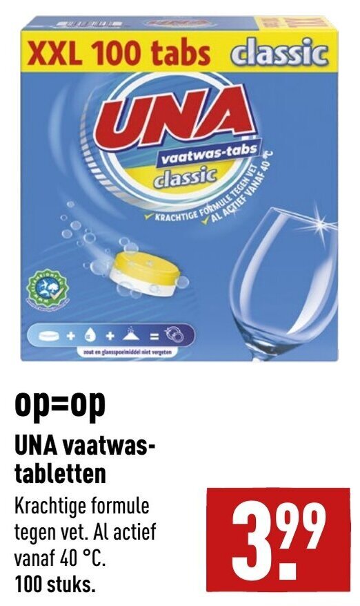 UNA vaatwas- tabletten aanbieding bij ALDI