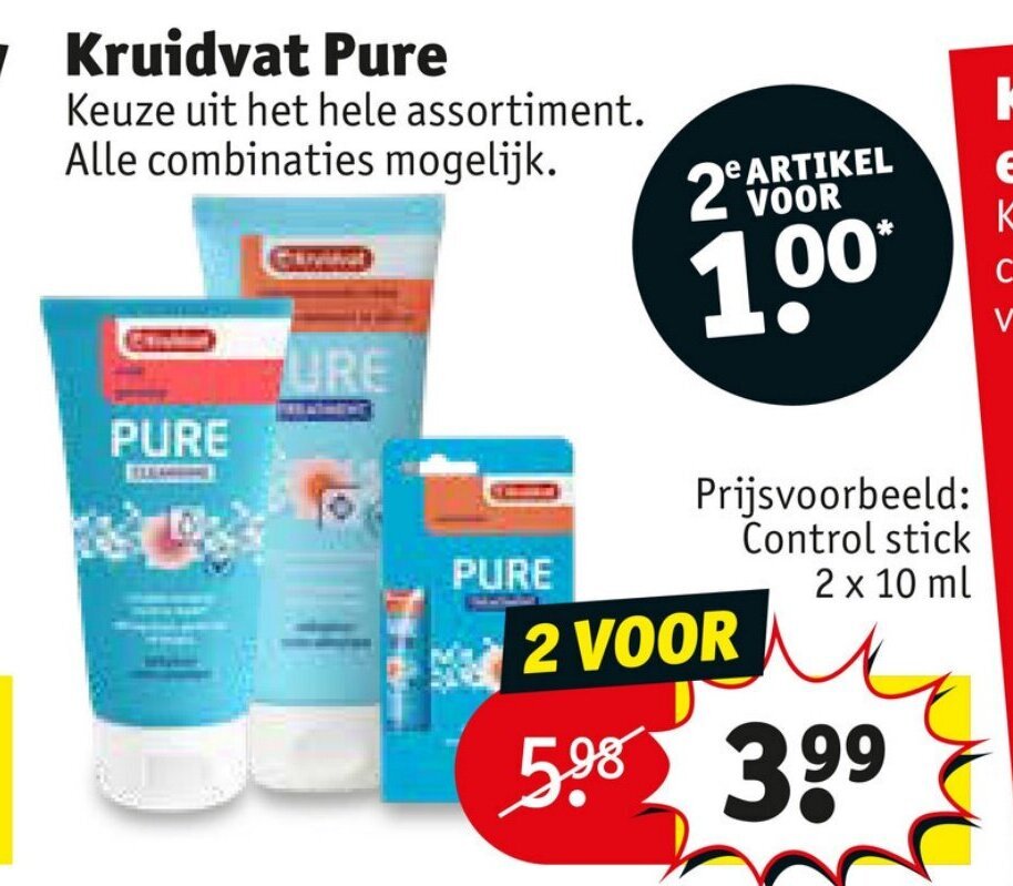 Pure Control stick 2x10 ml aanbieding bij Kruidvat