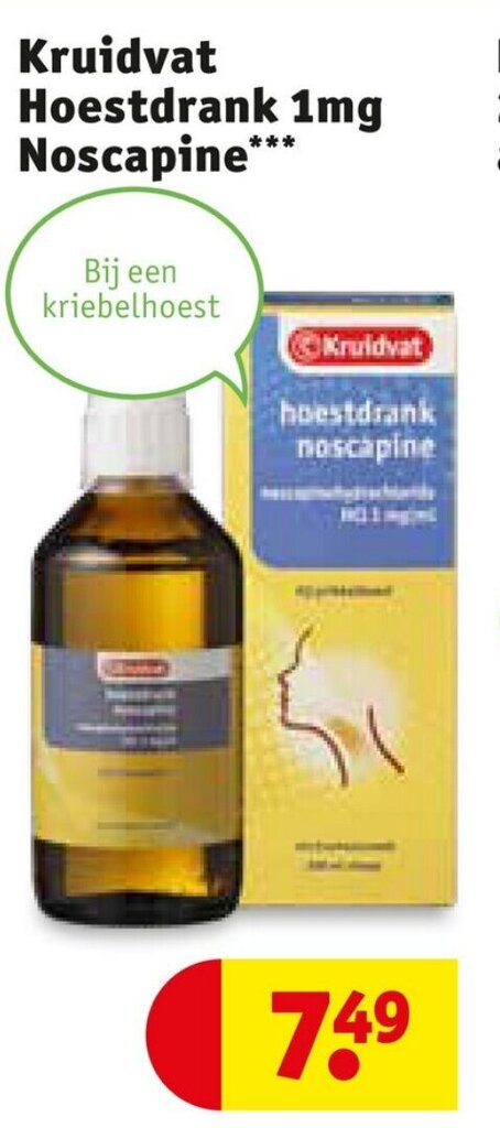 Hoestdrank 1mg Noscapine aanbieding bij Kruidvat