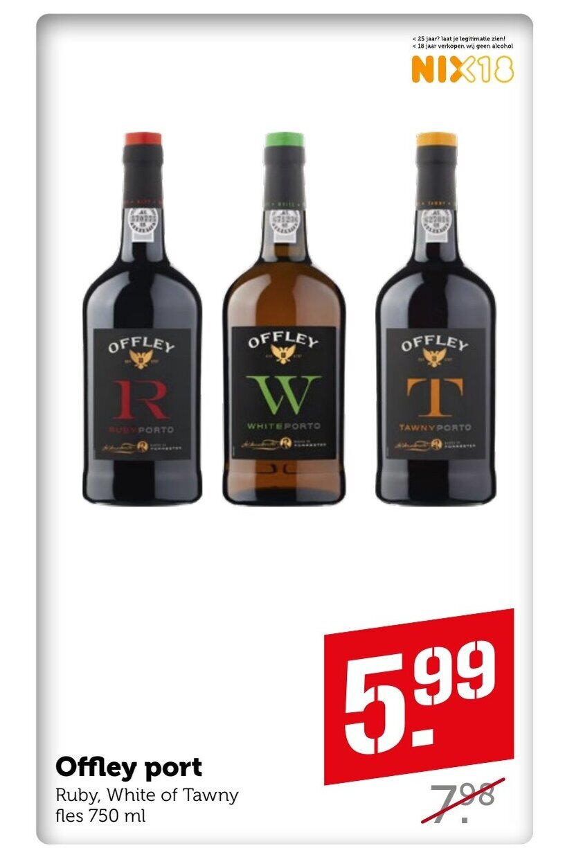 Offley port fles 750 ml aanbieding bij Coop