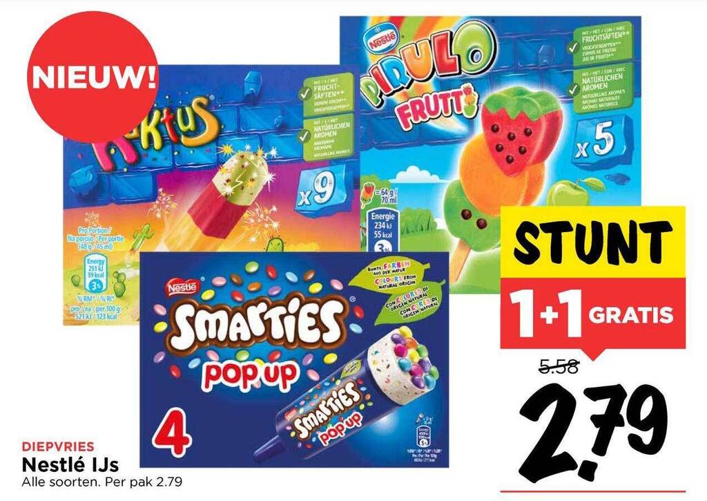 Nestlé Ijs 1+1 Gratis aanbieding bij Vomar Voordeelmarkt