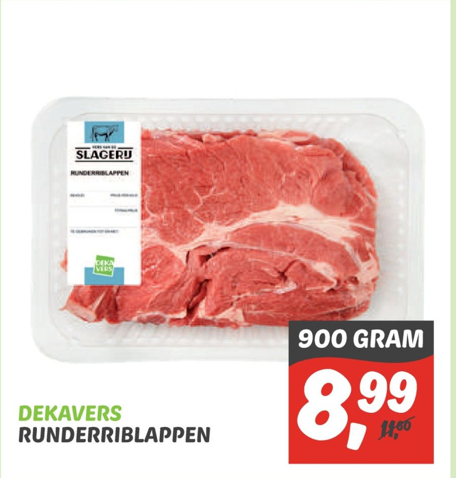 RUNDERRIBLAPPEN aanbieding bij Dekamarkt