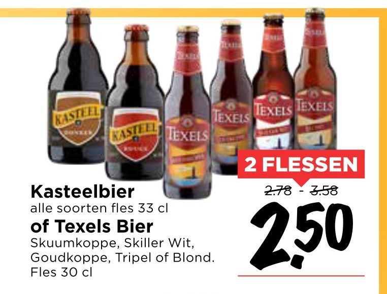 Kasteelbier of Texels Bier aanbieding bij Vomar