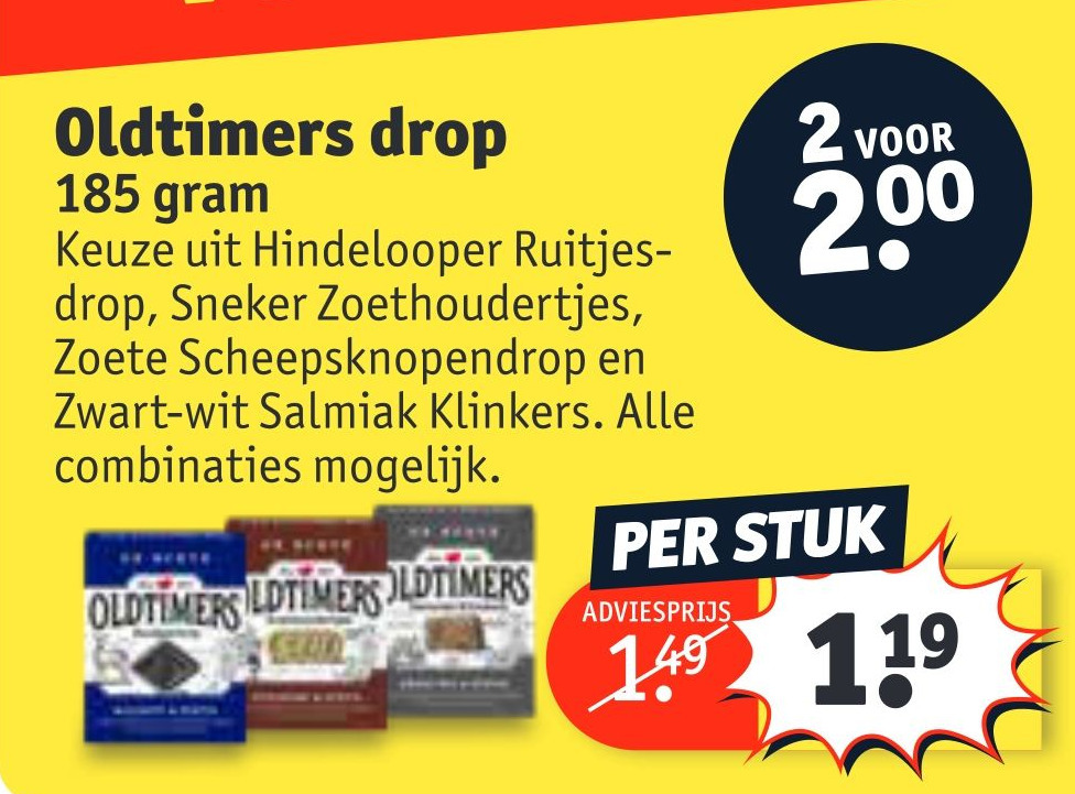 Oldtimers drop 185 gram aanbieding bij Kruidvat