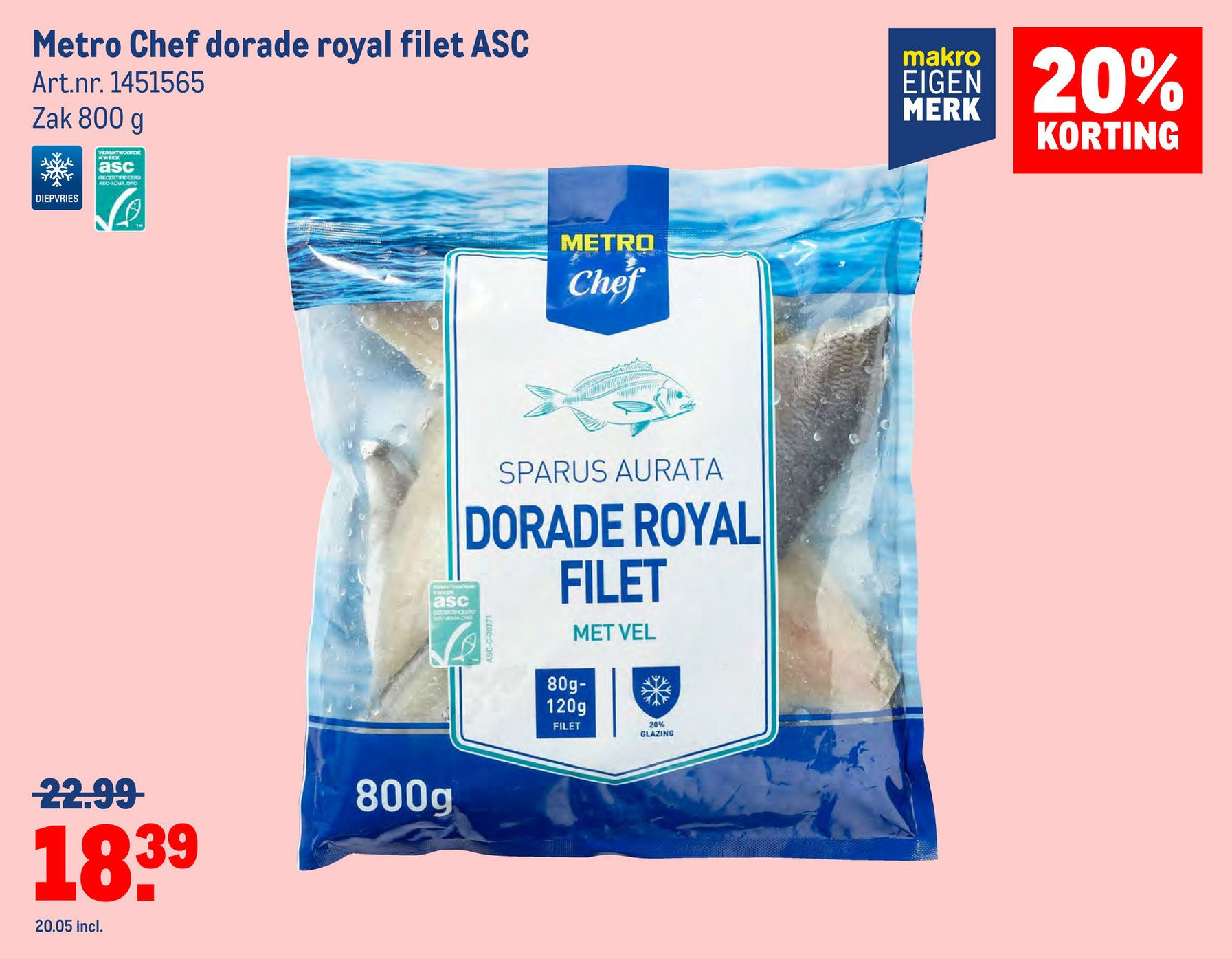 Metro Chef dorade royal filet ASC aanbieding bij Makro