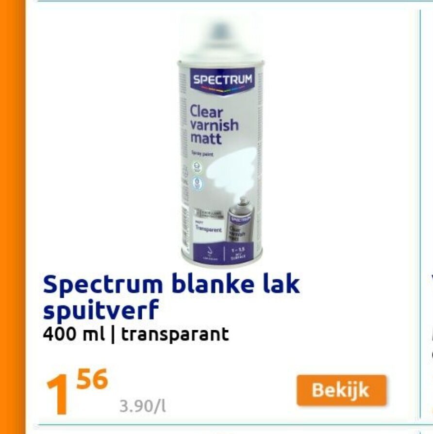 Spectrum blanke lak 400 ml aanbieding bij Action