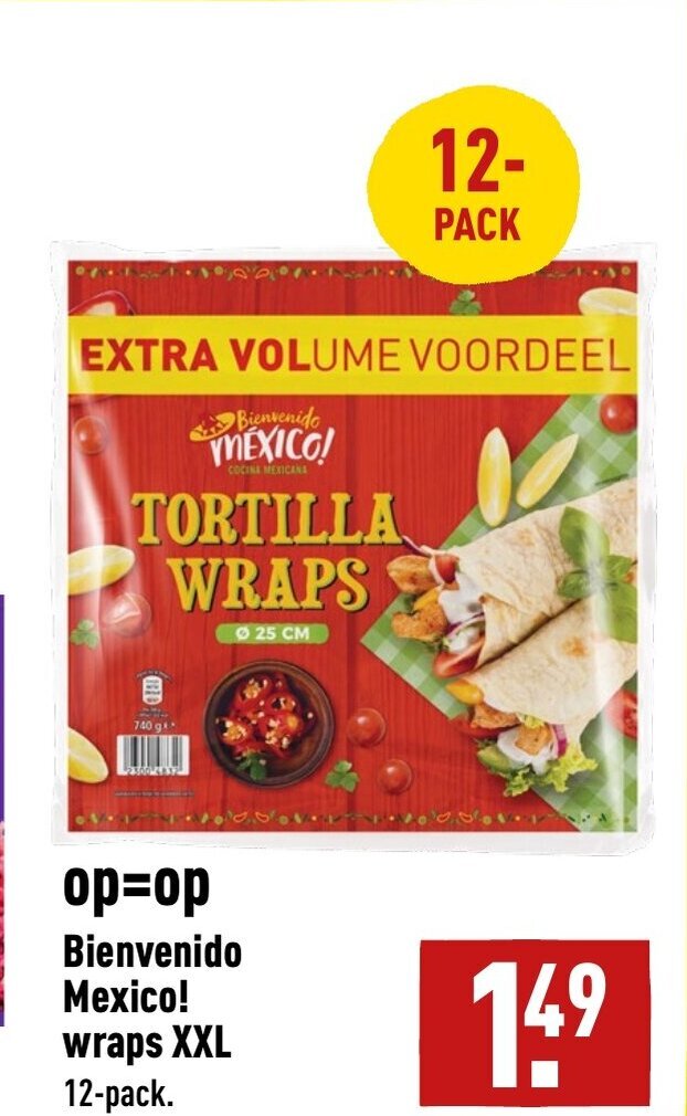 Bienvenido Mexico! wraps XXL aanbieding bij ALDI
