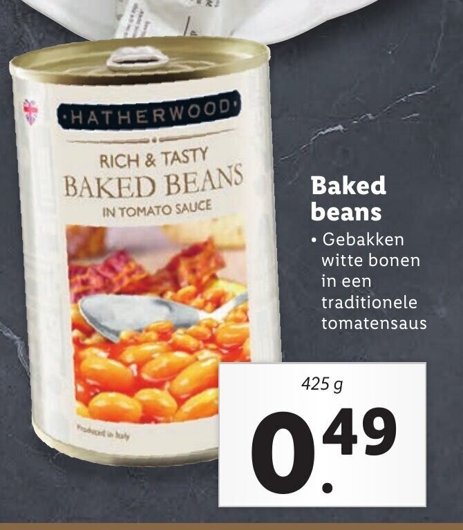Baked beans 425g aanbieding bij Lidl