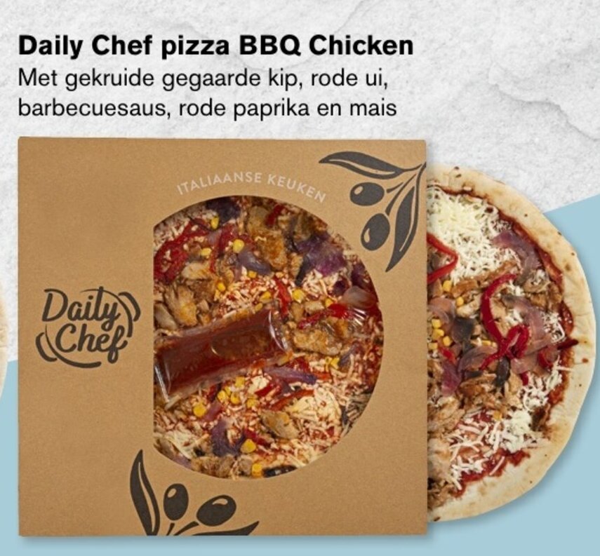 Daily chef pizza BBQ chicken aanbieding bij Hoogvliet