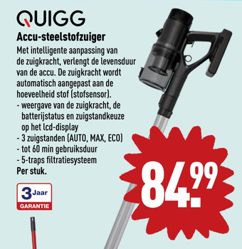 QUIGG Accu-steelstofzuiger aanbieding bij ALDI