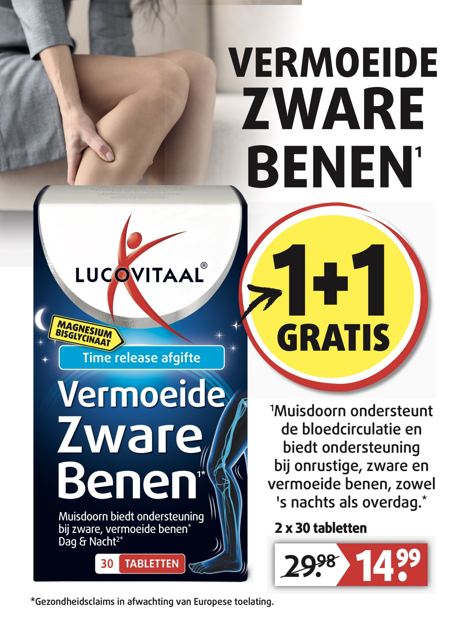 Vermoeide zware benen aanbieding bij Lucovitaal