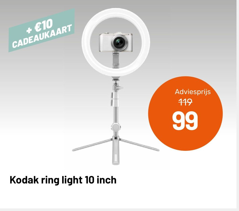 Kodak ring light 10 inch aanbieding bij Kamera Express