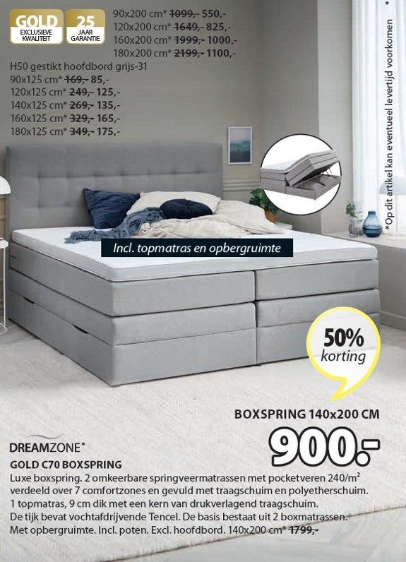 GOLD C70 BOXSPRING aanbieding bij Jysk