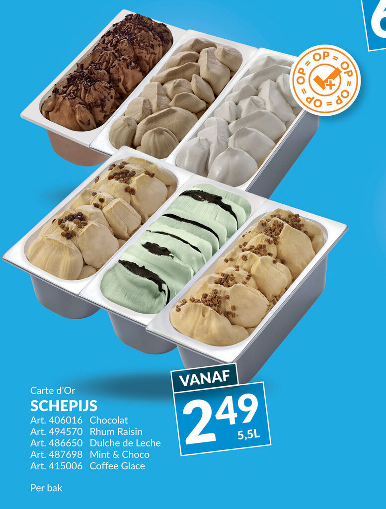 Schepijs 5,5 per bak aanbieding bij Meledi