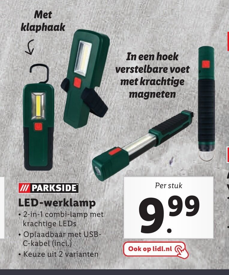 Parkside LED-werklamp per stuk aanbieding bij Lidl