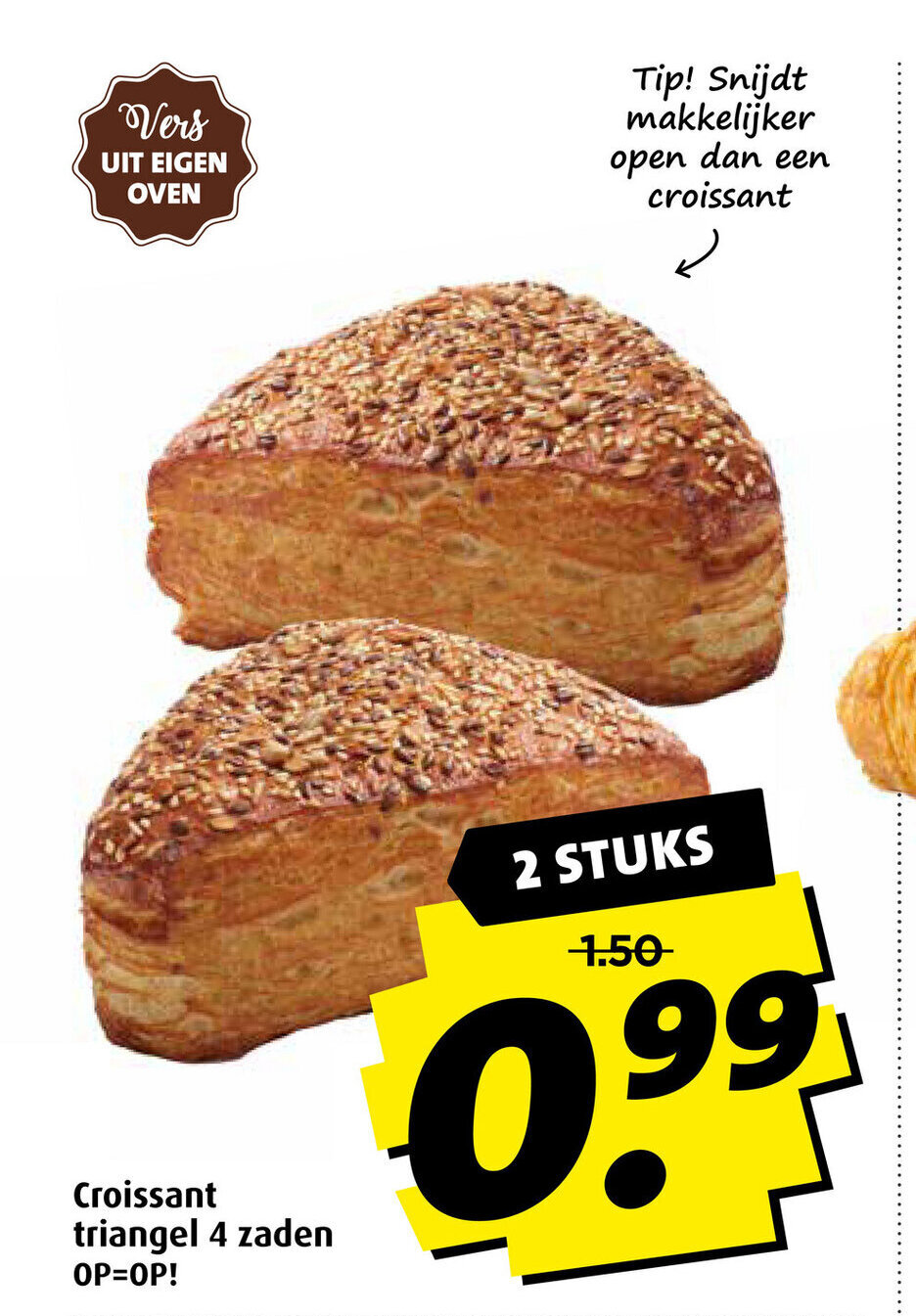 Croissant triangle 4 zaden aanbieding bij Boni