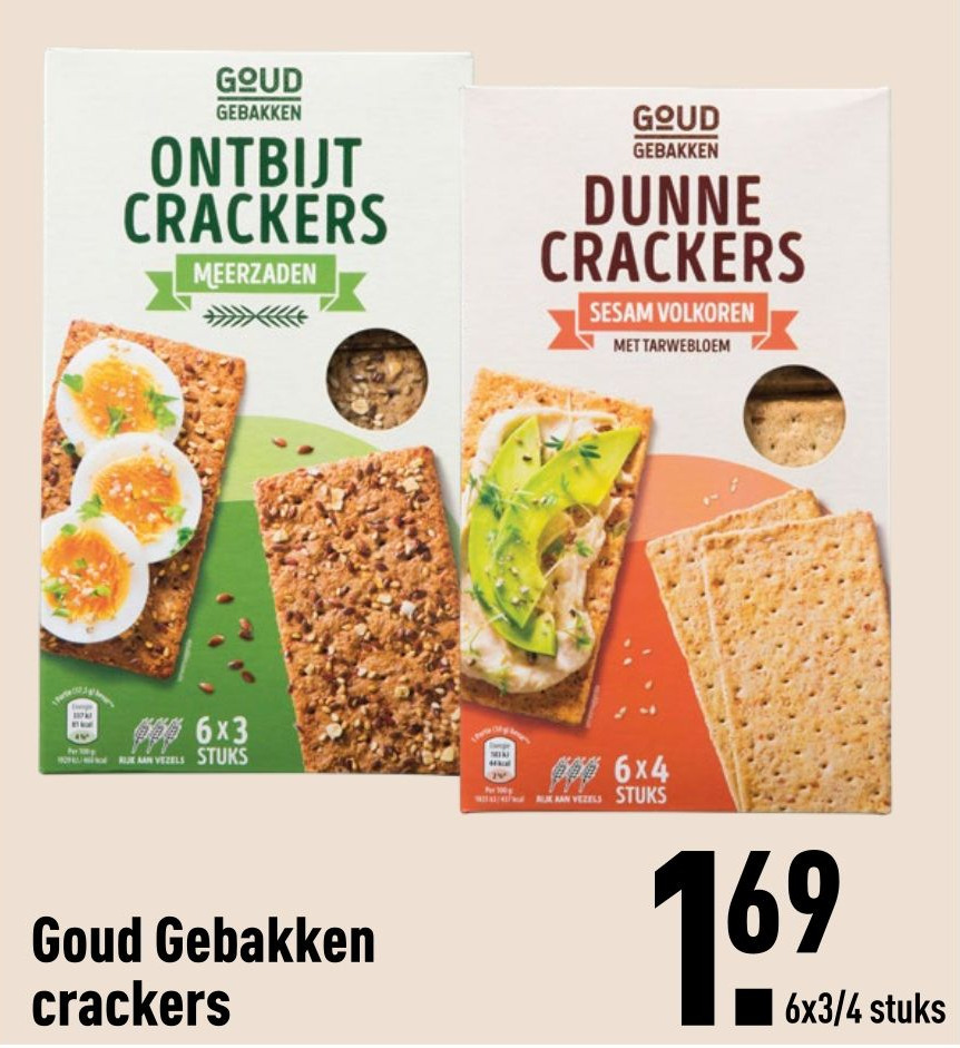 Goud Gebakken crackers aanbieding bij ALDI