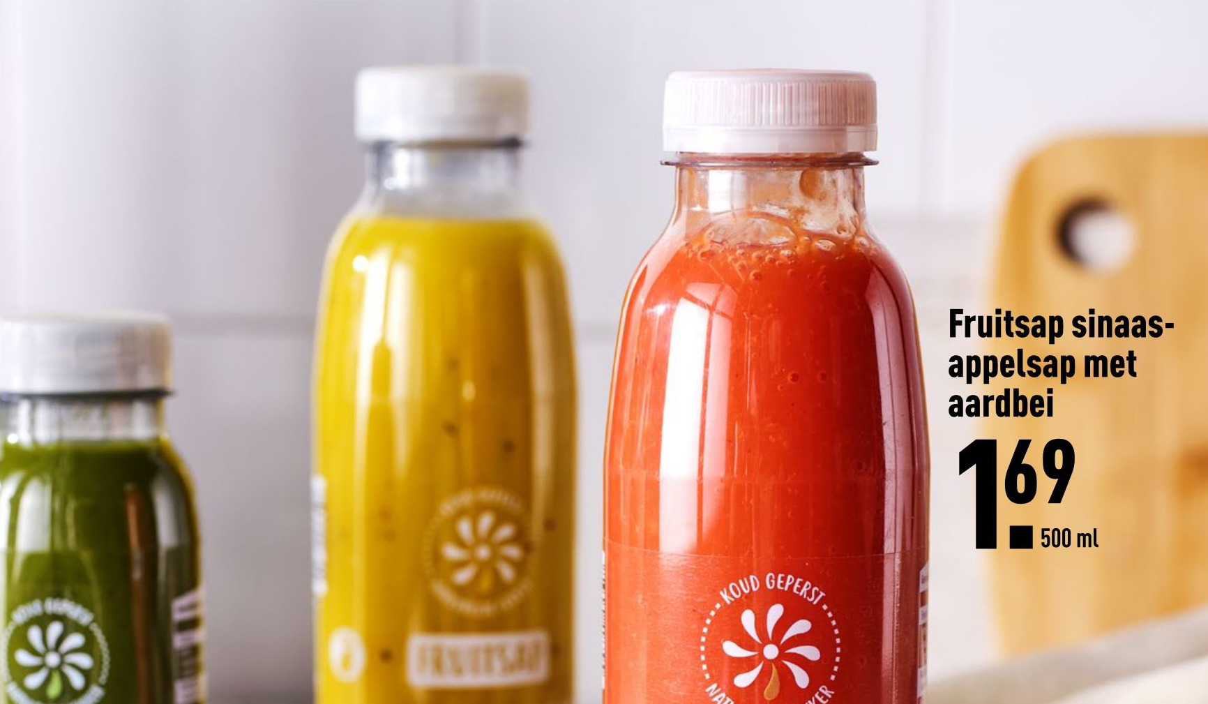 Fruitsap sinaas appelsap met aardbei aanbieding bij ALDI