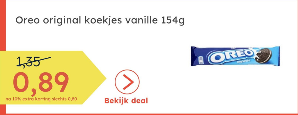 Oreo Original Koekjes Vanille 154g Aanbieding Bij Ochama
