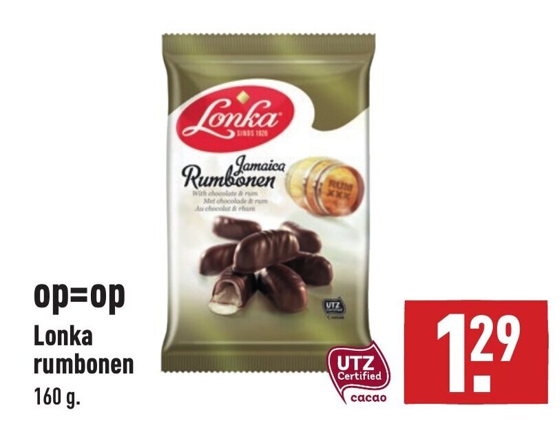 Lonka rumbonen 160g aanbieding bij ALDI