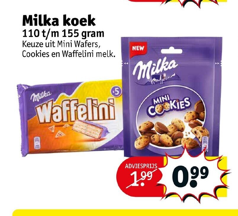 Milka koek 110 t/m 155 gram aanbieding bij Kruidvat