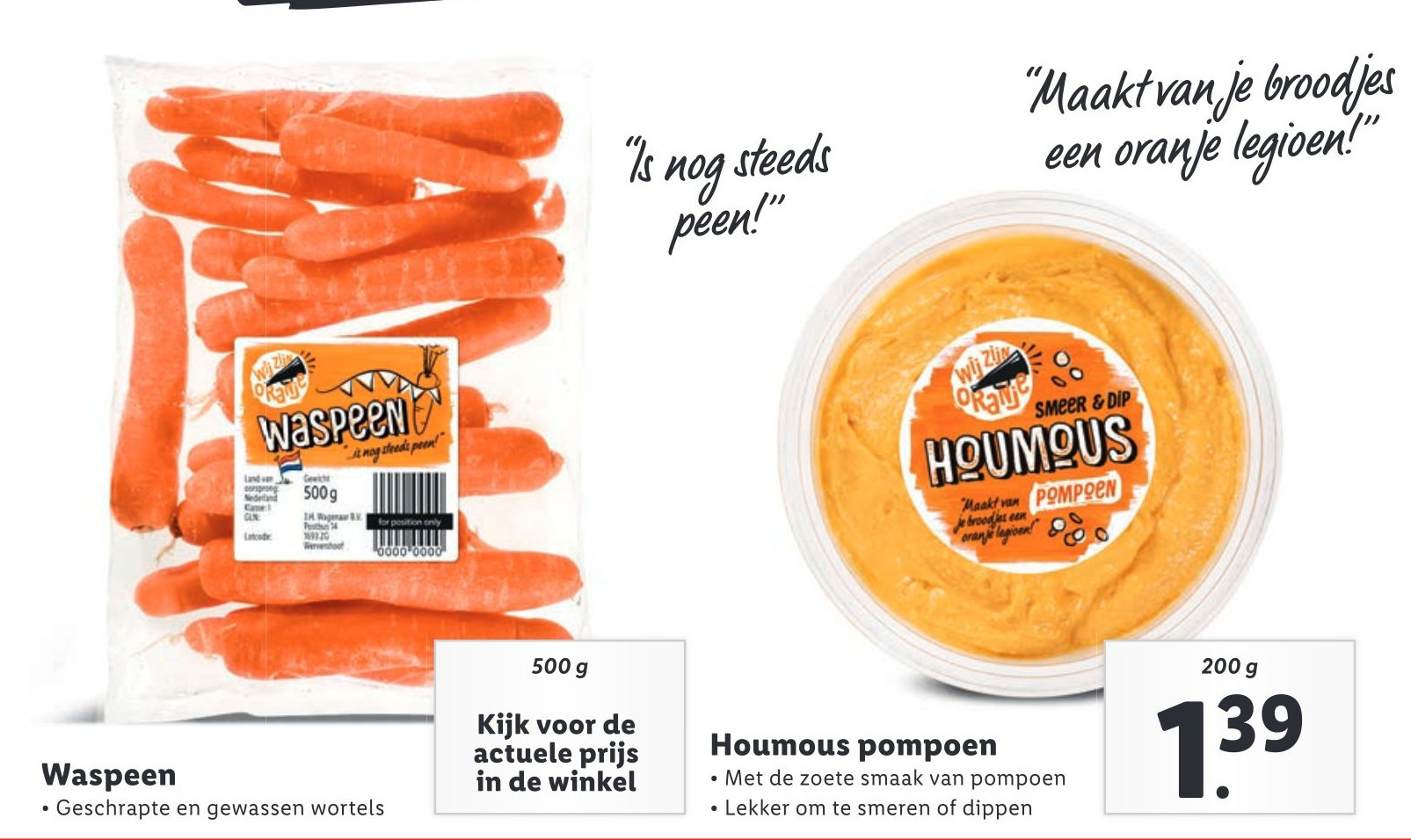 Houmous pompoen aanbieding bij Lidl