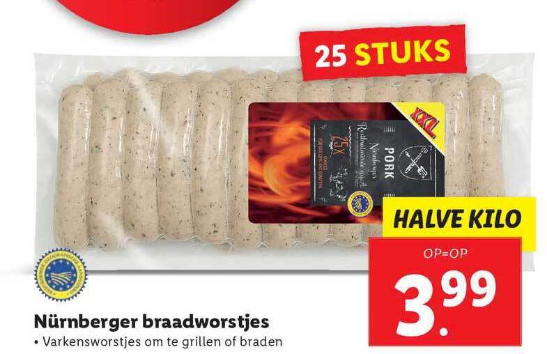 Nürnberger Braadworstjes aanbieding bij Lidl
