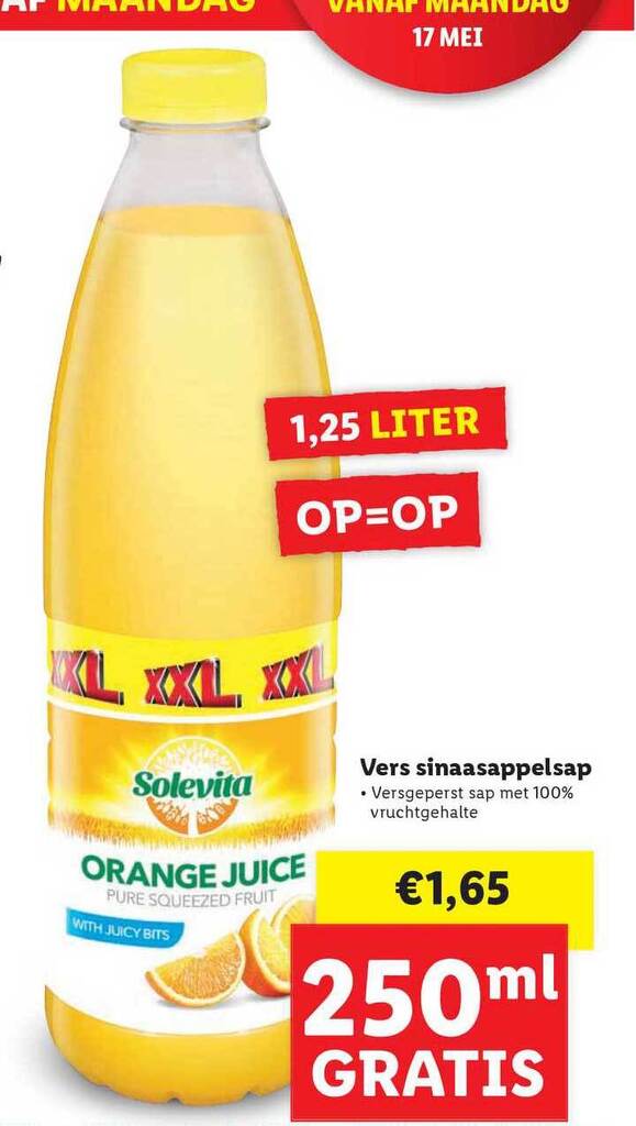 Solevita Vers Sinaasappelsap aanbieding bij Lidl