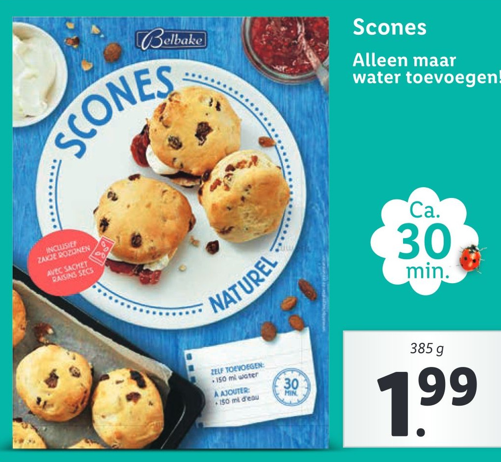 Scones Alleen maar water toevoegen! aanbieding bij Lidl