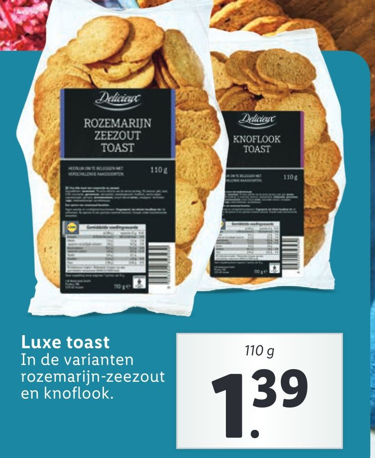 Luxe toast In de varianten rozemarijn-zeezout en knoflook. aanbieding ...