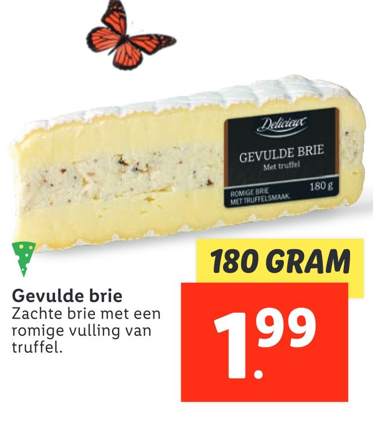 Gevulde brie Zachte brie met eer romige vulling van truffel. aanbieding ...