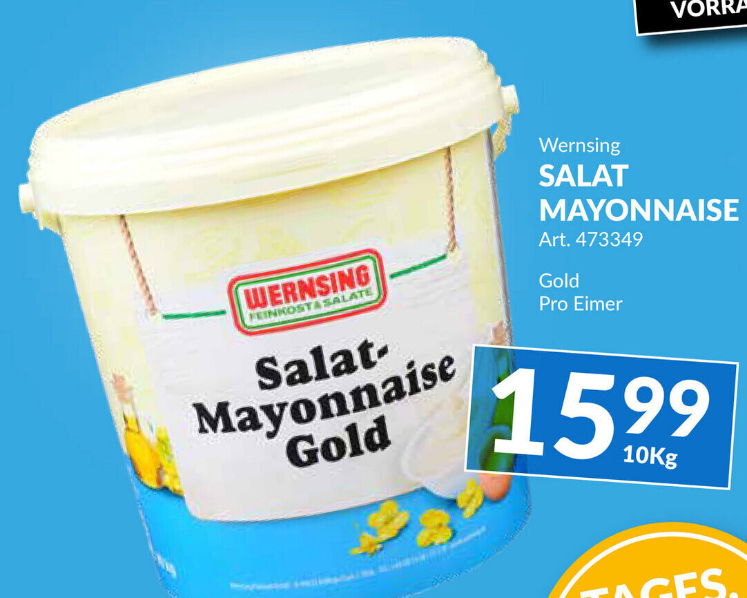 Wernsing Salat mayonnaise 10kg aanbieding bij Meledi