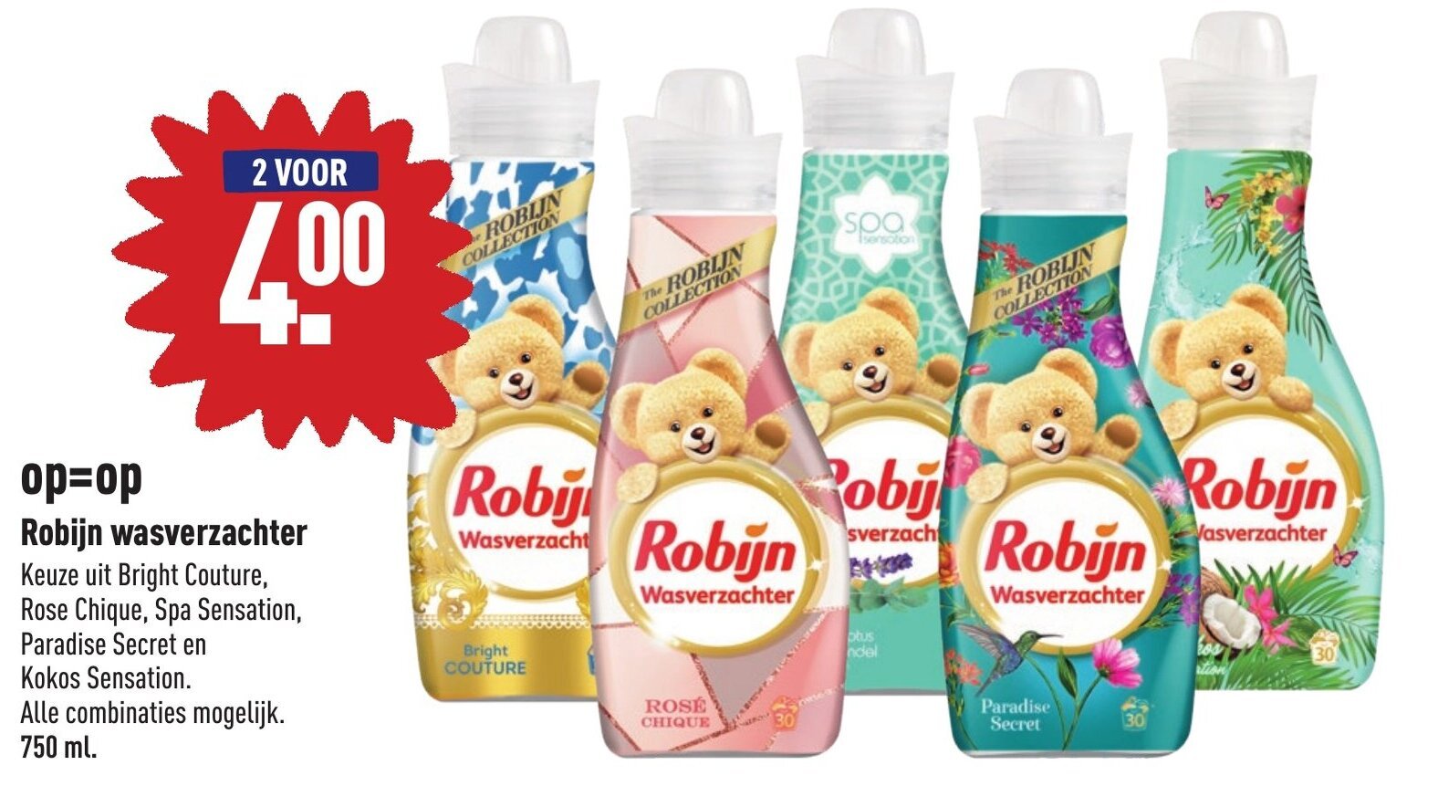 Robijn wasverzachter 750ml aanbieding bij ALDI