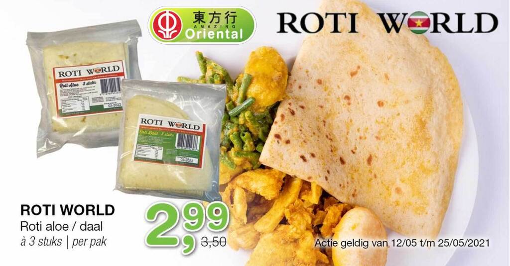 Roti world roti aloe - daal aanbieding bij Amazing Oriëntal