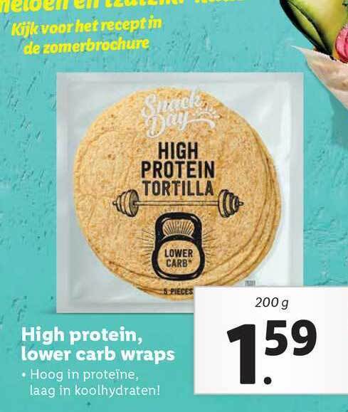 Snack day high protein, lower carb wraps aanbieding bij Lidl