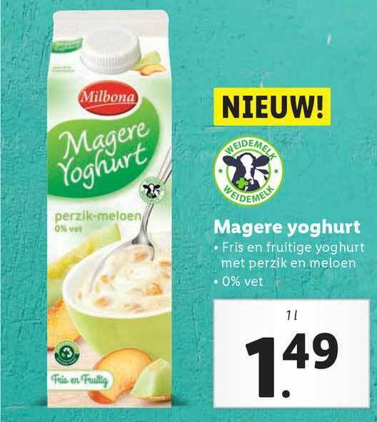 Milbona magere yoghurt aanbieding bij Lidl