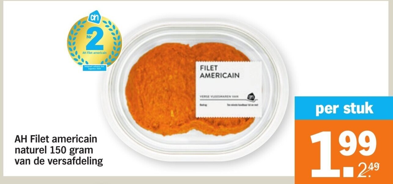 AH Filet Americain 150g aanbieding bij Albert Heijn