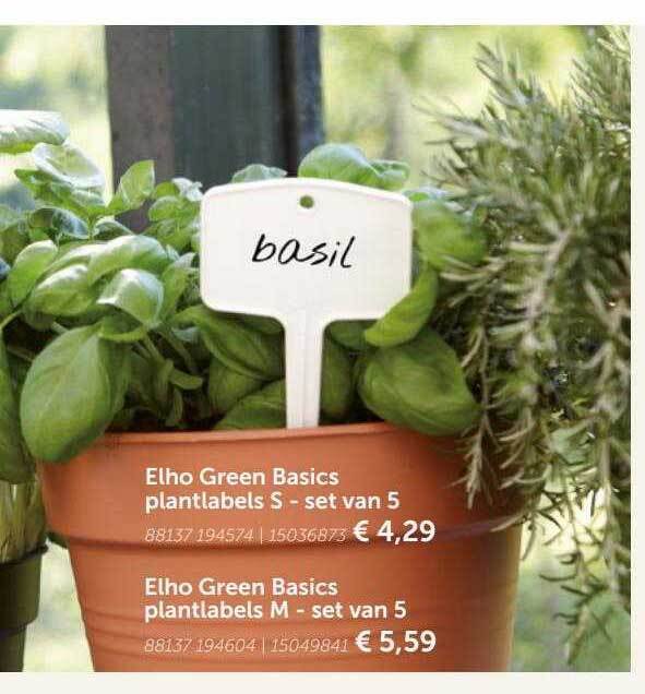 Elho Green Basics Plantlabels S - Set Van 5 Of Elho Green Basics ...