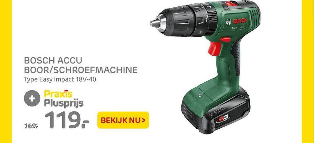 Bosch Accu Boor-Schroefmachine Easy Impact 18V-40 aanbieding bij Praxis