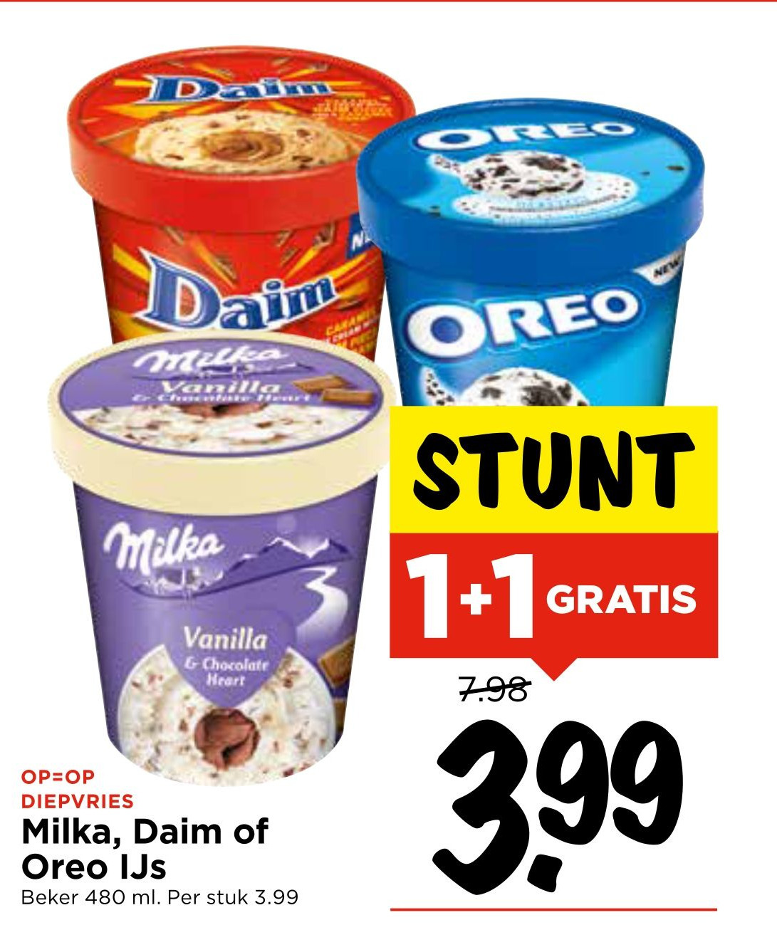 Milka, Daim of Oreo IJs aanbieding bij Vomar
