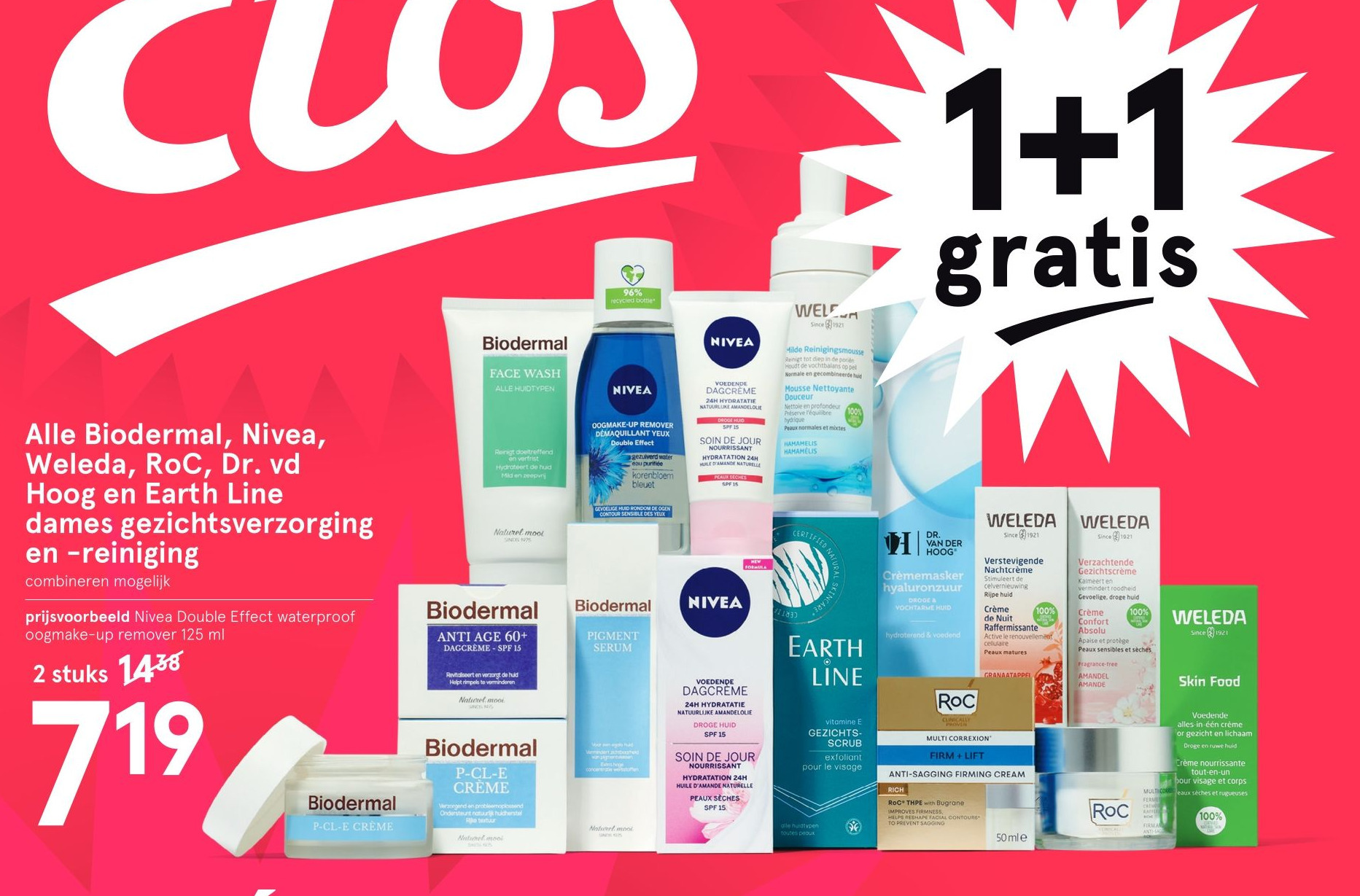 Alle Biodermal, Nivea, Weleda, RoC, Dr. vd Hoog en Earth Line dames ...