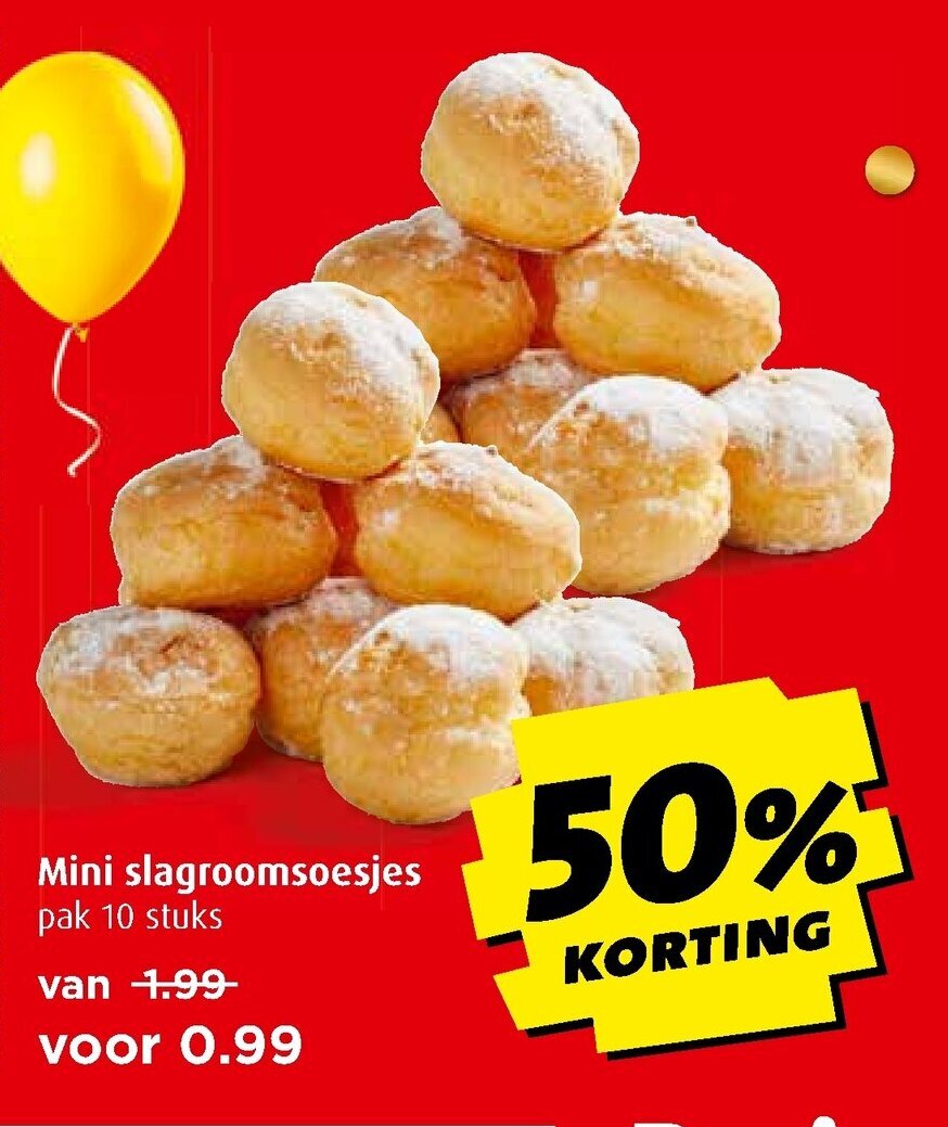 Mini slagroomsoesjes aanbieding bij Boni
