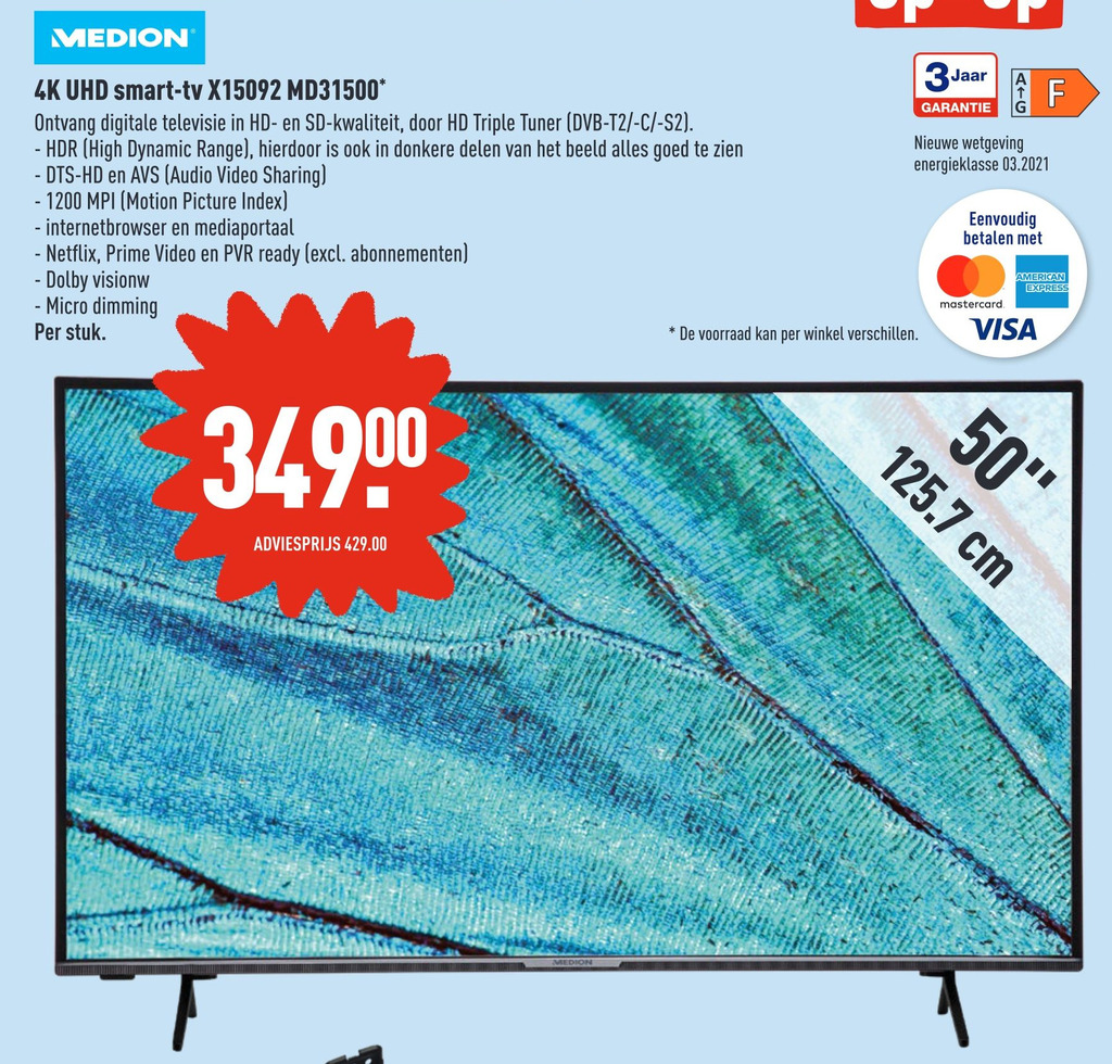 MEDION 4K UHD smart-tv X15092 MD31500* aanbieding bij ALDI